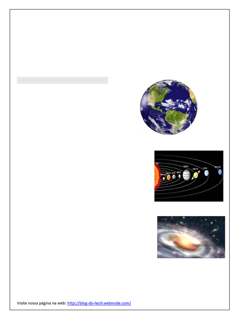 Características do Planeta Terra | PDF | Terra | Sistema Solar