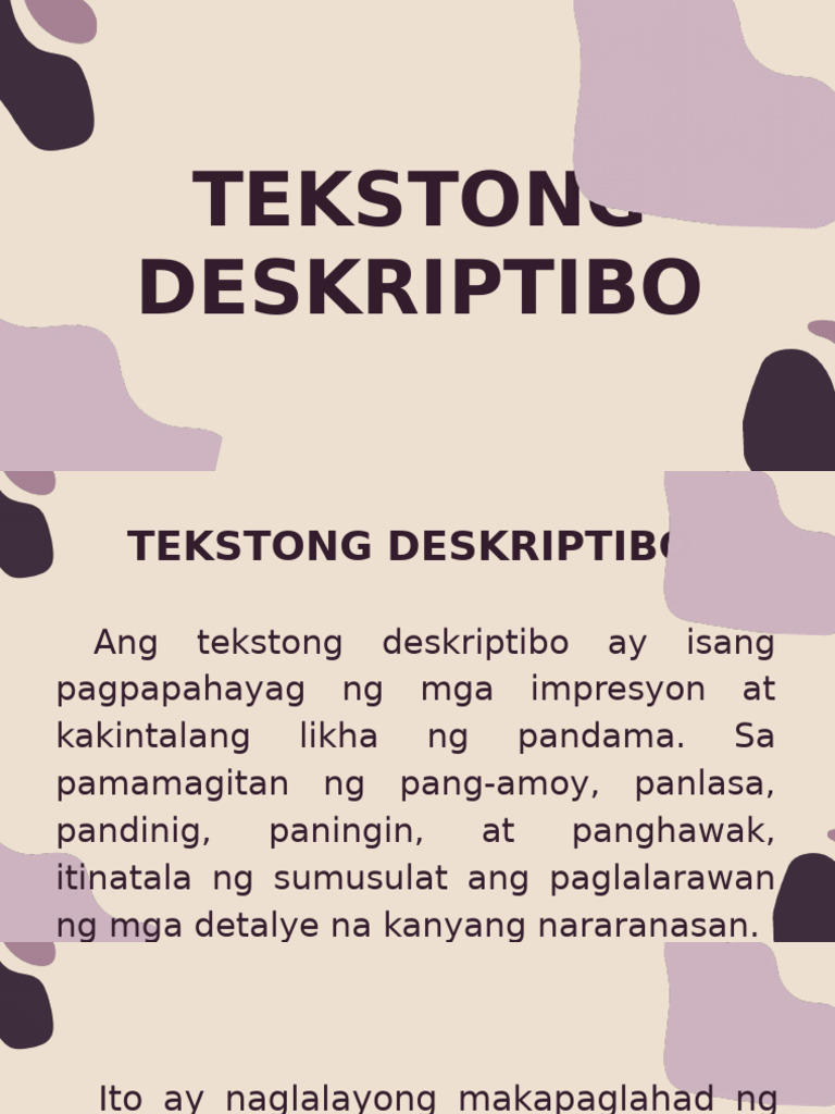 Tekstong Deskriptibo | PDF