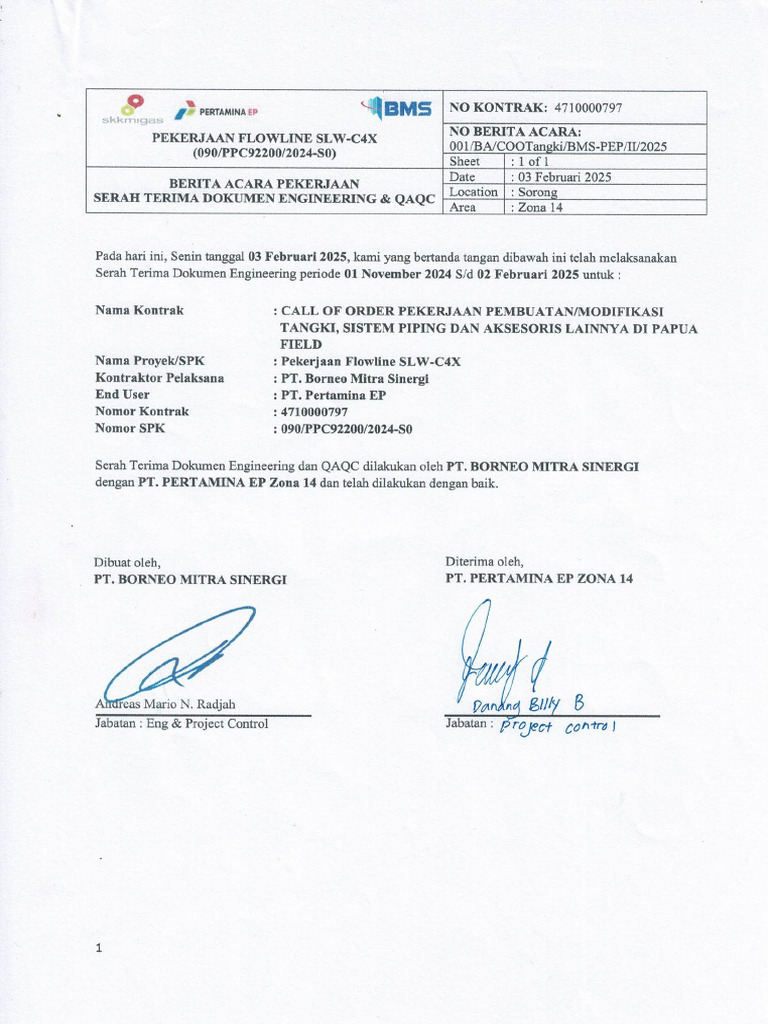 001 Ba Cootangki Bms Pep II 2025 - Bast Doc Eng Qaqc | PDF
