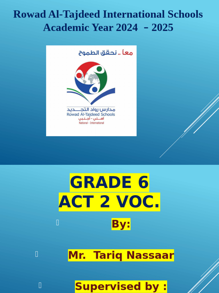 Key - Vocabulary - Presentation Act 2 | PDF