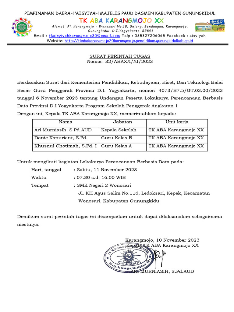 SPT Lokakarya PBD.1 | PDF