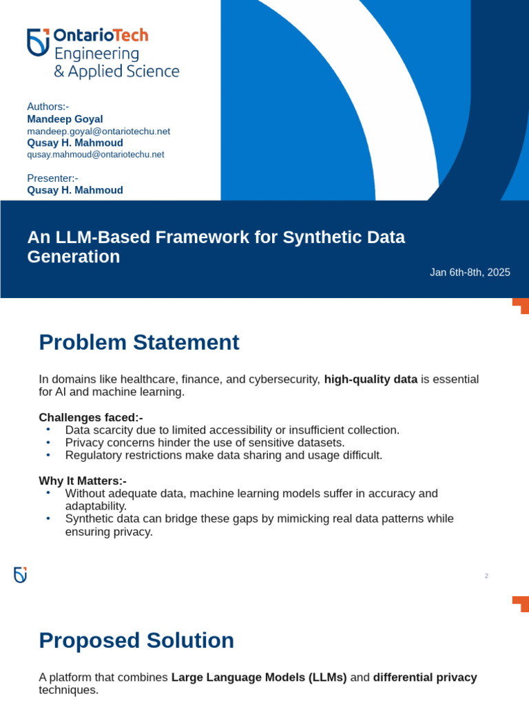 An LLM-Based Framework For Synthetic Data Generation | PDF | Usability | Machine Learning