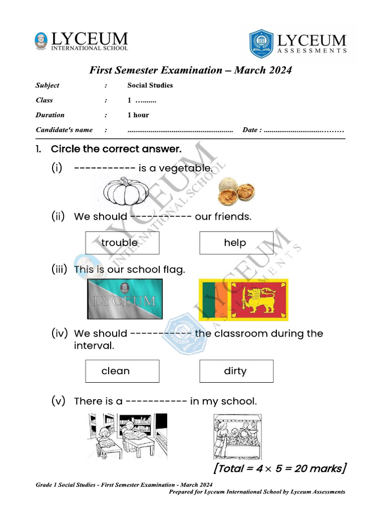 Grade 1 Social Studies | PDF