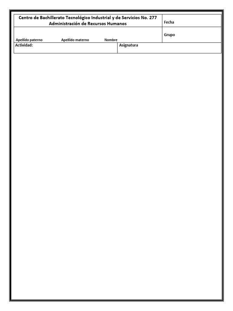 Administración de Recursos Humanos CBTIS 277 | PDF