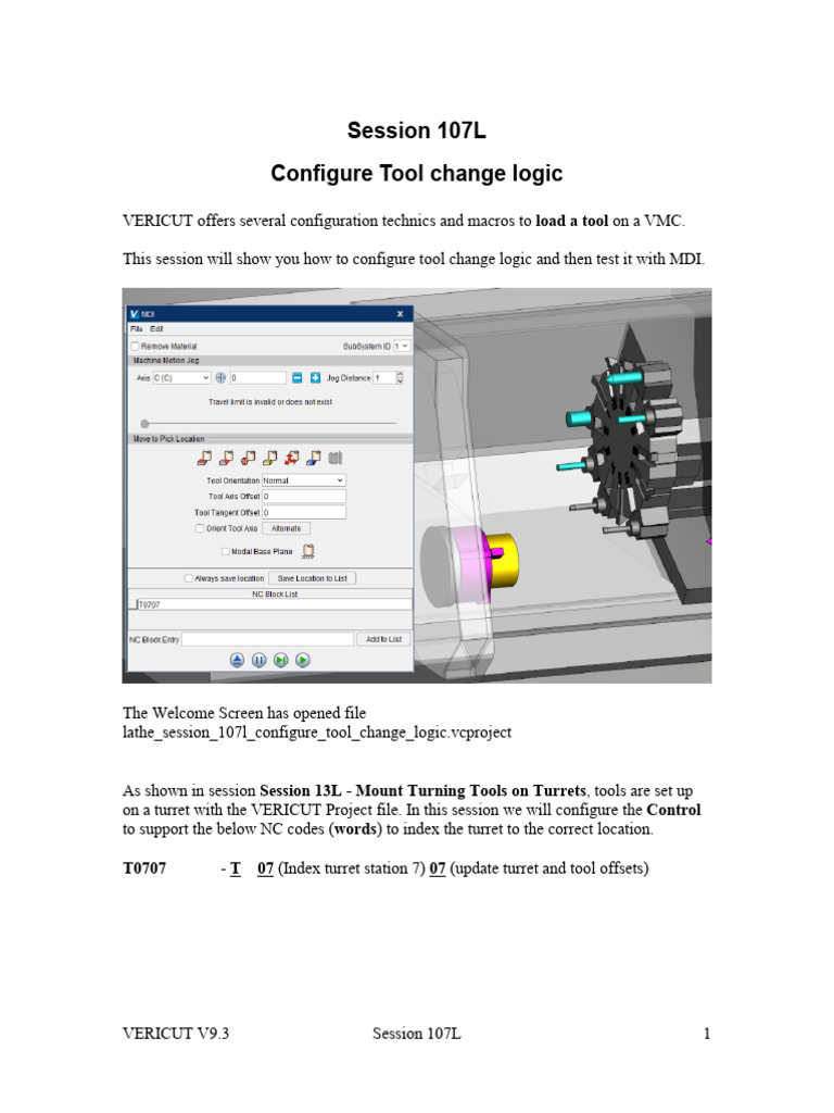 Session 107L-Configure Tool Change Logic | PDF | Software | Computer Science