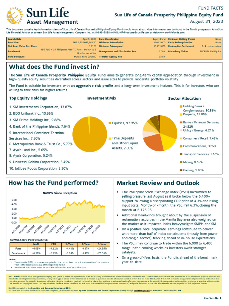 Sun Life Prosperity Equity Fund Overview | PDF | Investing | Investment ...