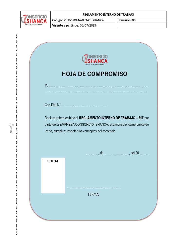 Hoja de Compromiso-Rit | PDF