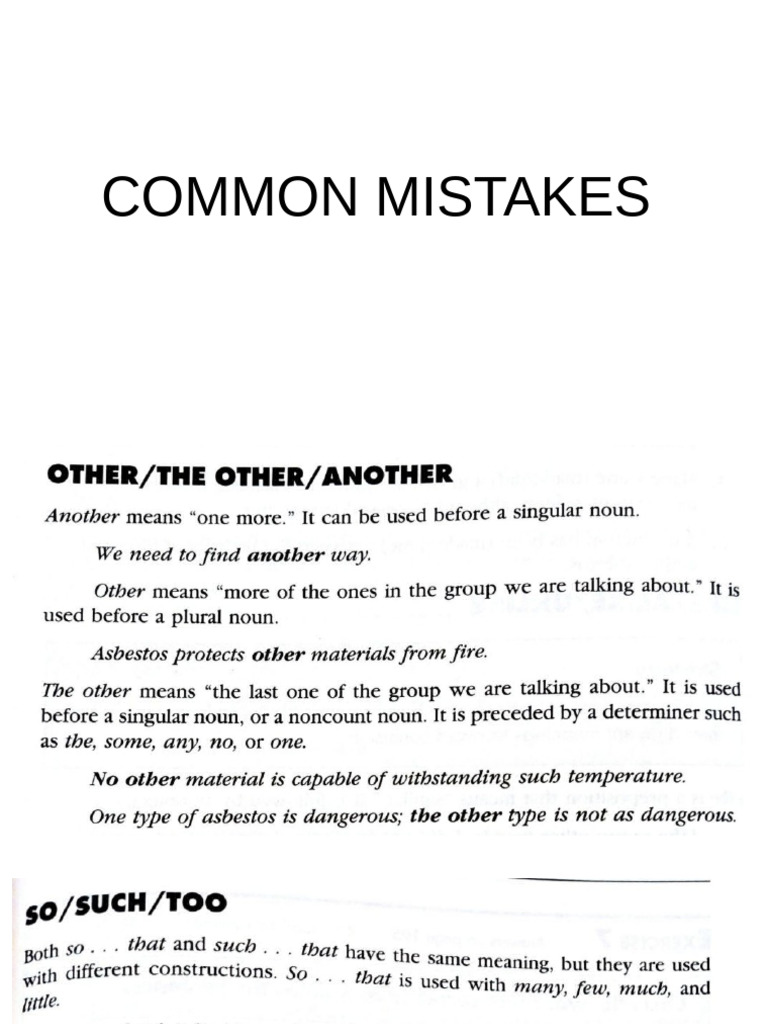 Common Mistakes | PDF