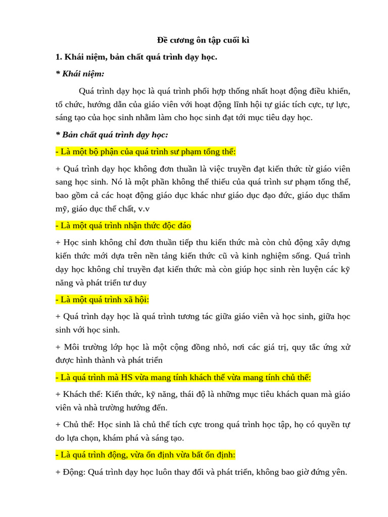 Đề cương LLDH | PDF