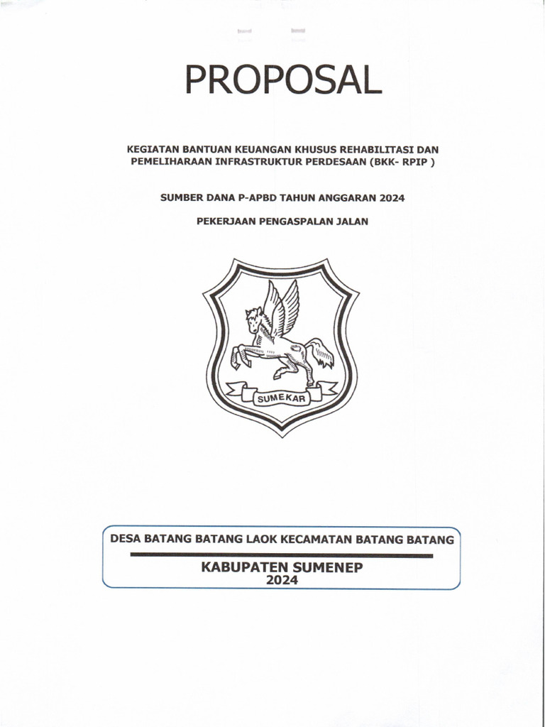 Proposal Aspal Desa Batang Batang Laok 2024 Pak | PDF