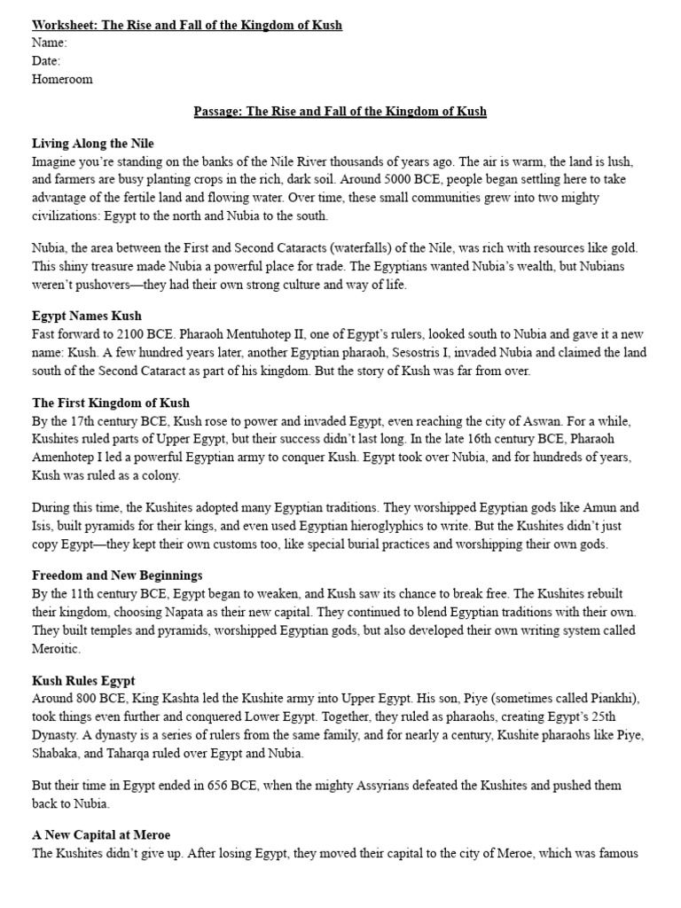 Kingdom of Kush: Rise and Fall Overview | PDF | Ancient Egypt | Ancient ...