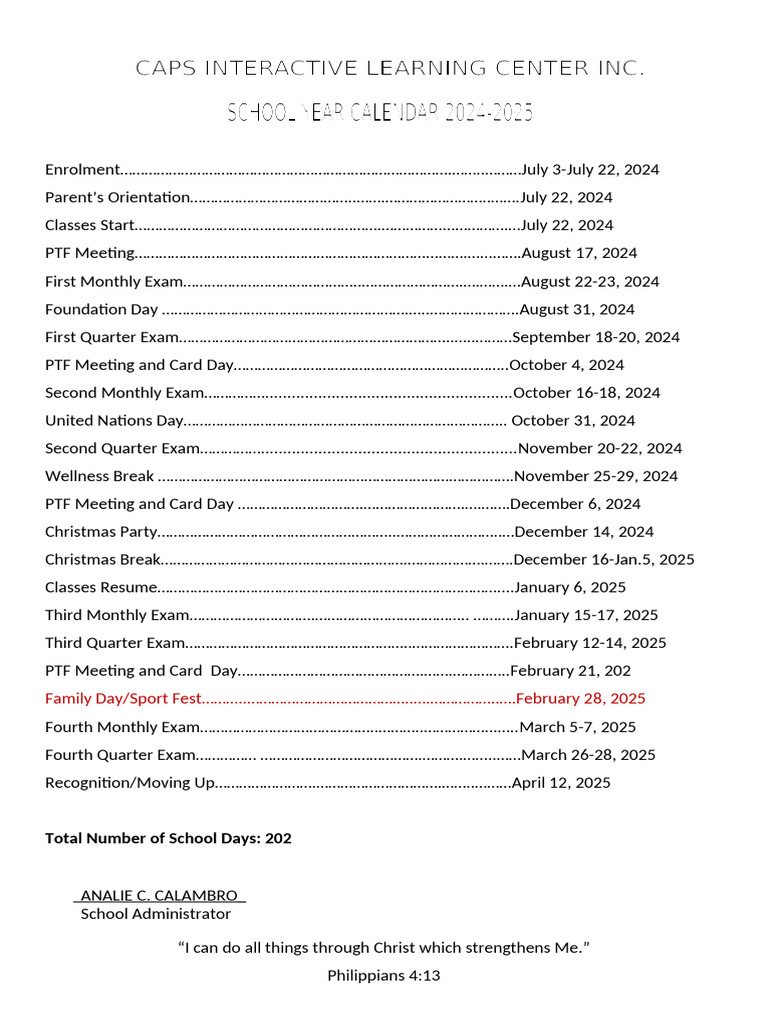Caps School Calendar 2024.docx New July | PDF