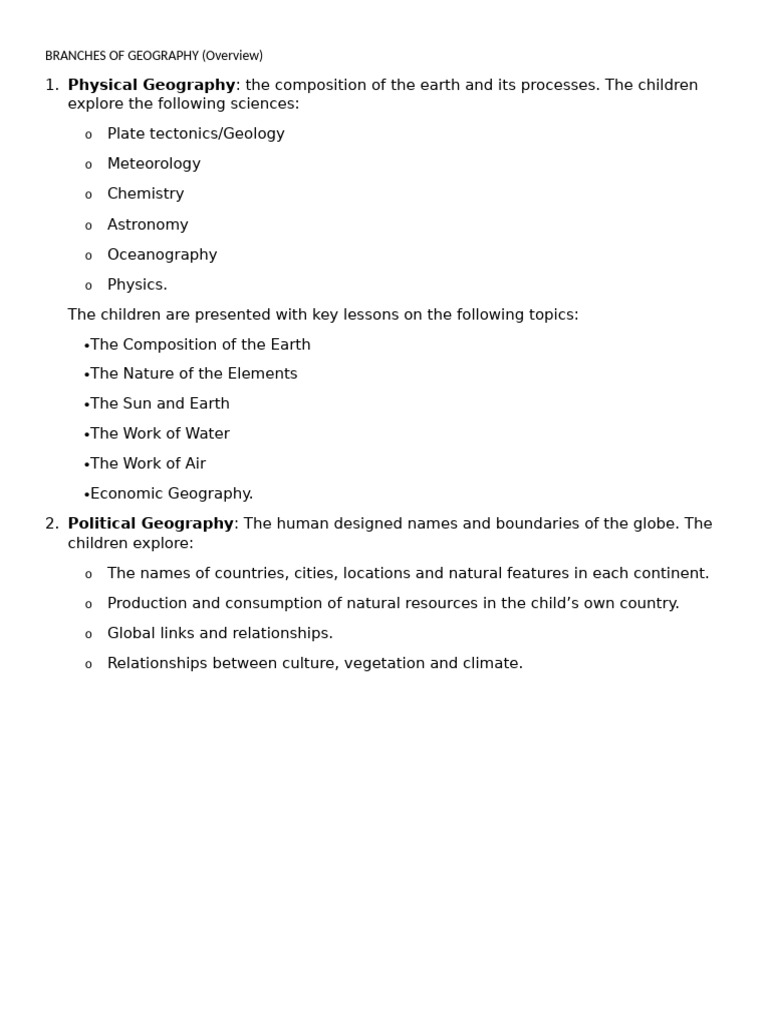 Branches of Geography | PDF