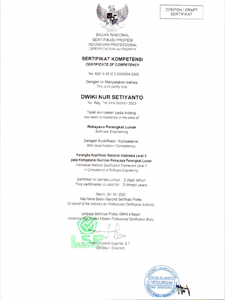 Dokument Sertifikat RPL Scan | PDF