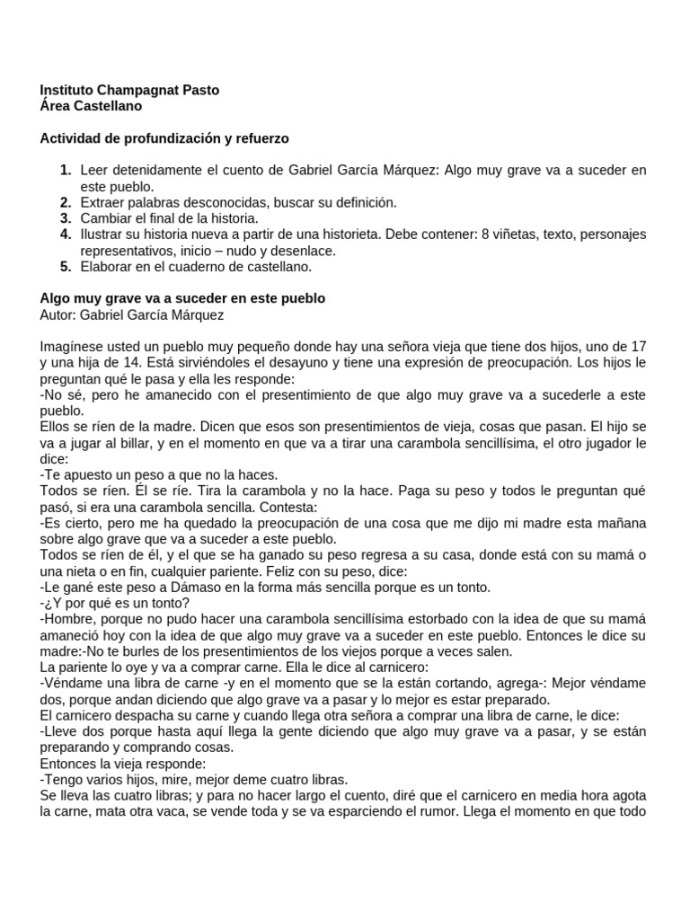 Algo Muy Grave Va A Suceder en Este Pueblo | PDF