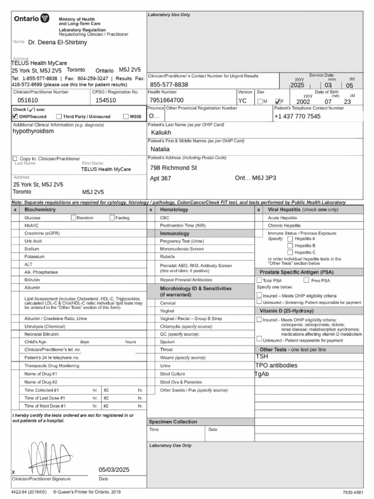 Ihfonlab - Moh Thmc Lab Req-16216569 | PDF