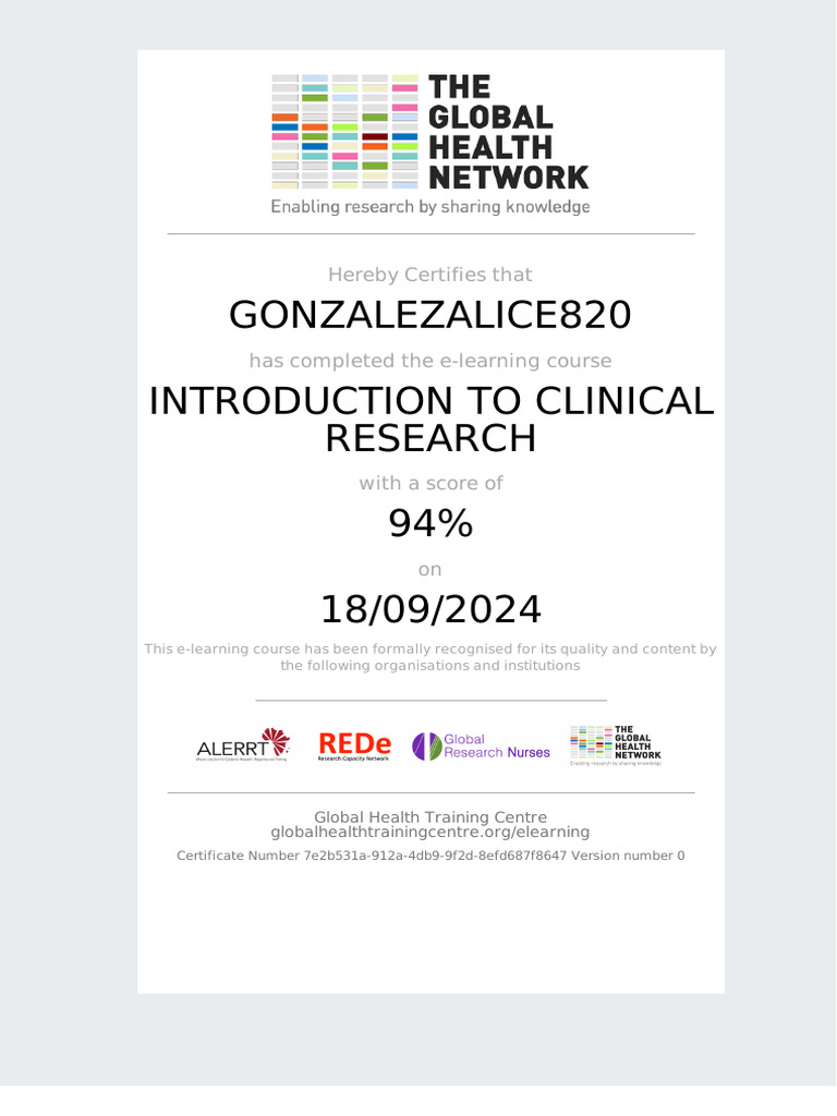 Certificate Of Completion Clinical Research Pdf