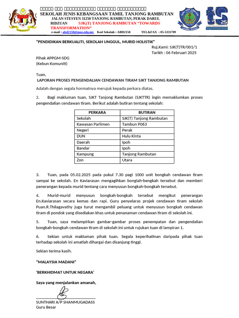 Laporan Cendawan Tiram Februari 2025 SJKTTR | PDF