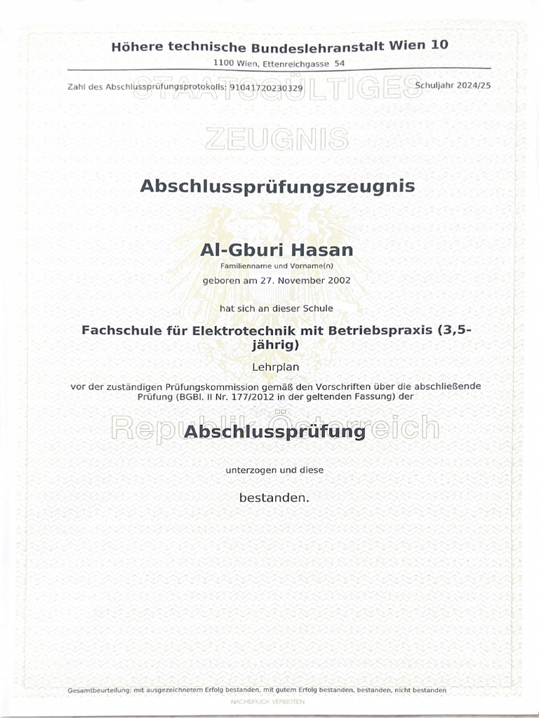 Abschlusszeugnis | PDF