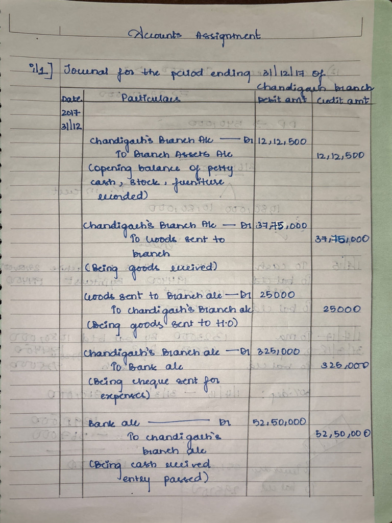 Accounts Assignment | PDF
