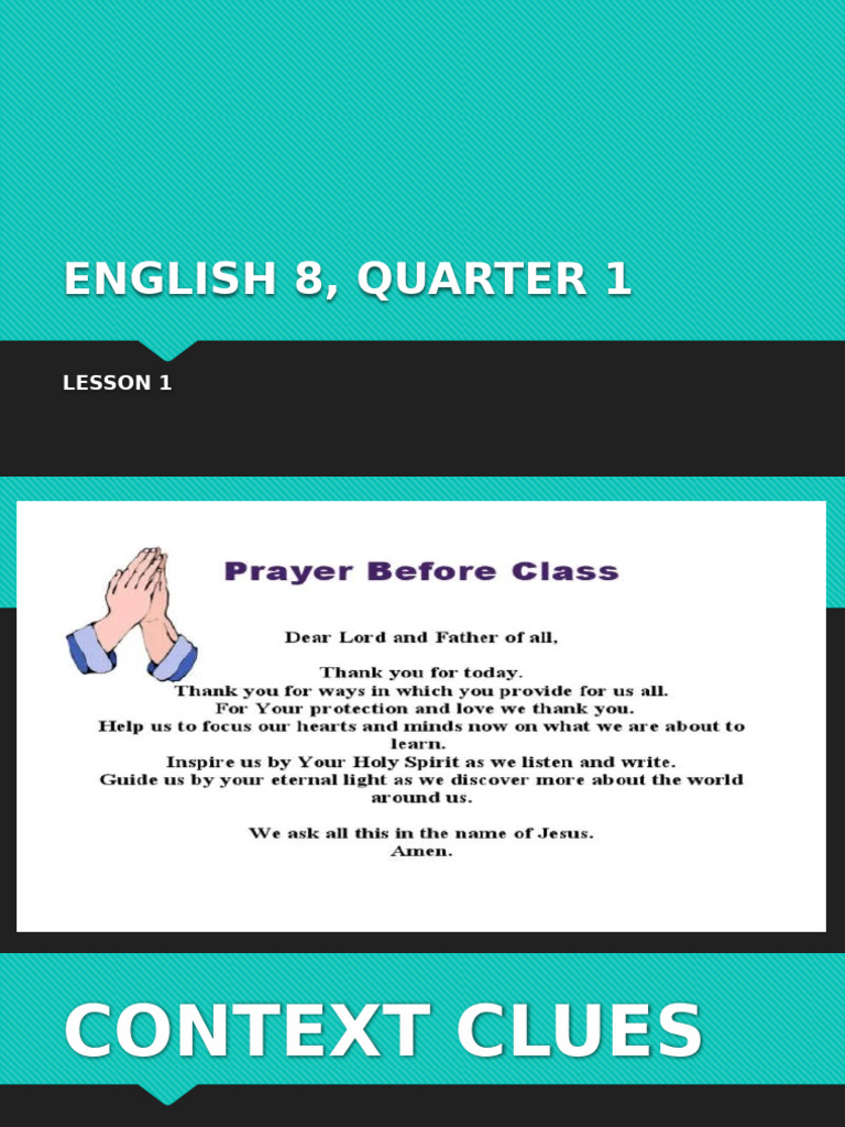 English 8, Quarter 1, Lesson 1 | PDF