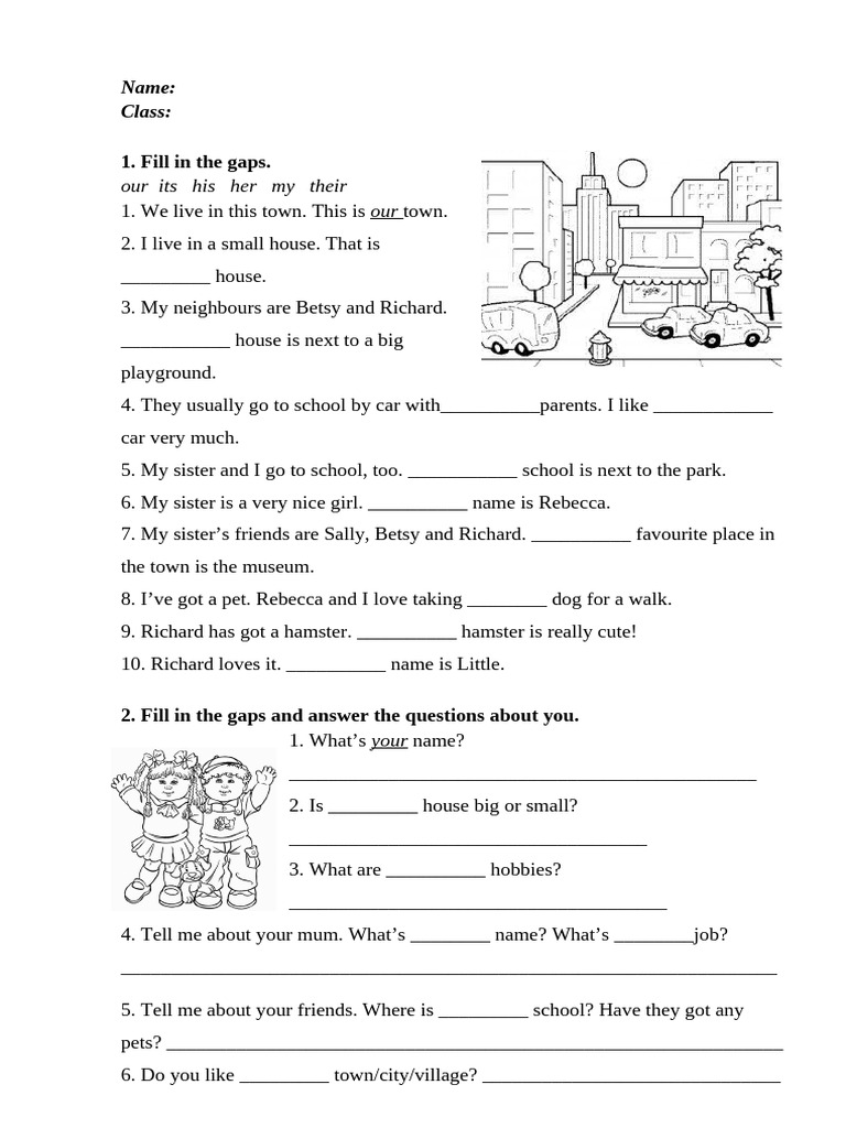 Possessive Pronouns Practice Worksheet | PDF