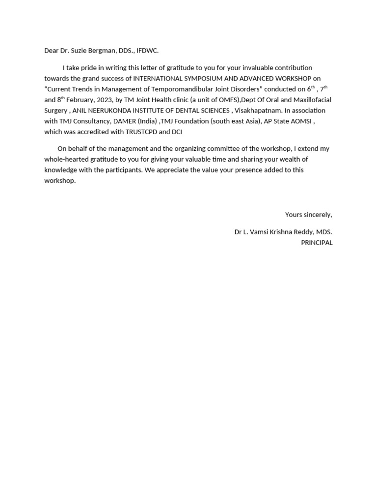 appriciation letter | PDF