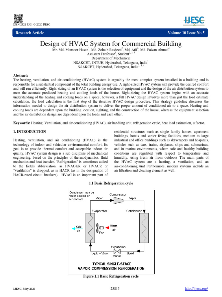 Design of HVAC System For Commercial Bui | PDF | Physical Phenomena ...