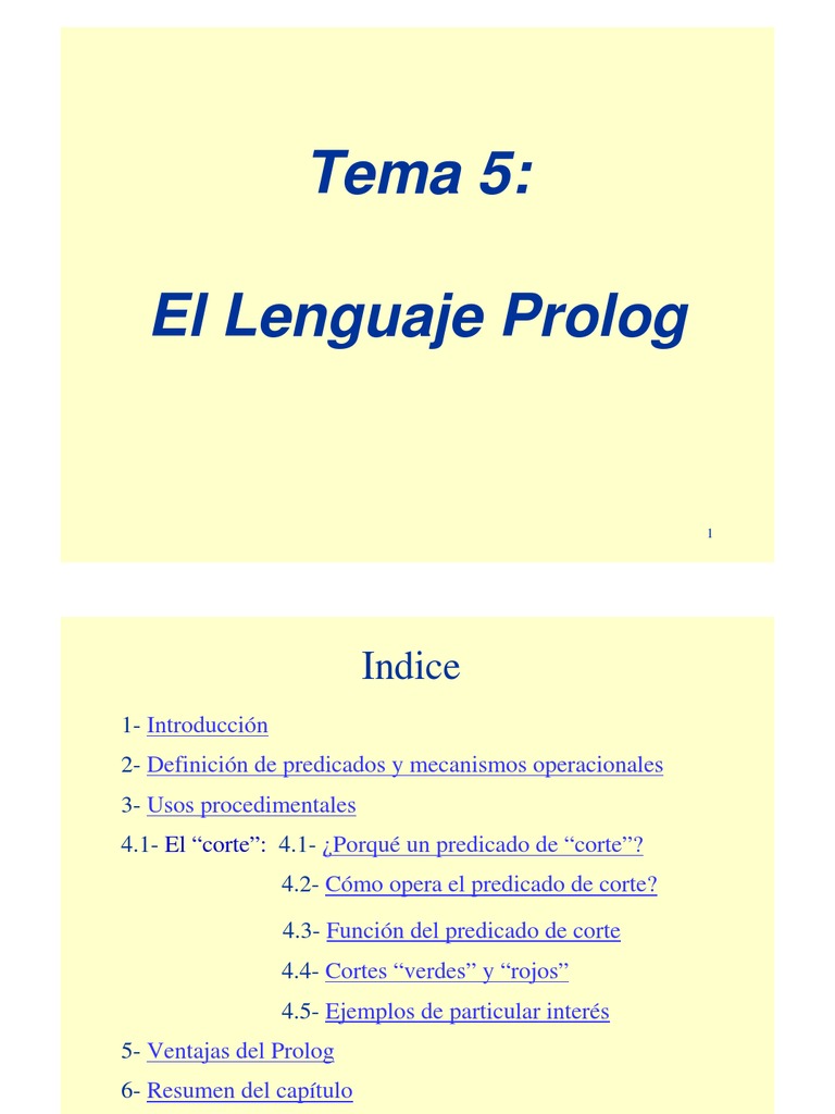 Prolog | PDF | Lógica de primer orden | Lenguaje de programación