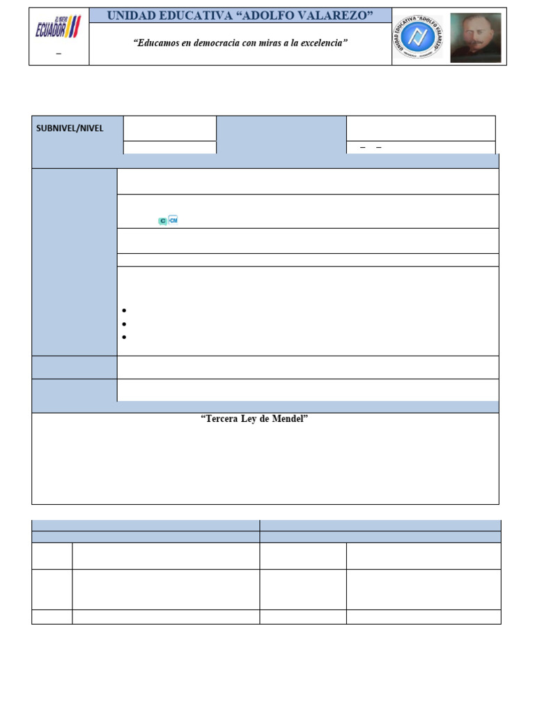 Ficha Pedagógica - Biologia - 2do. BGU - 12-03-2025 | PDF | Aprendizaje