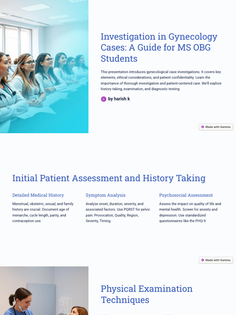 Investigation in Gynecology Cases A Guide For MS OBG Students | PDF | Medical Diagnosis | Human ...