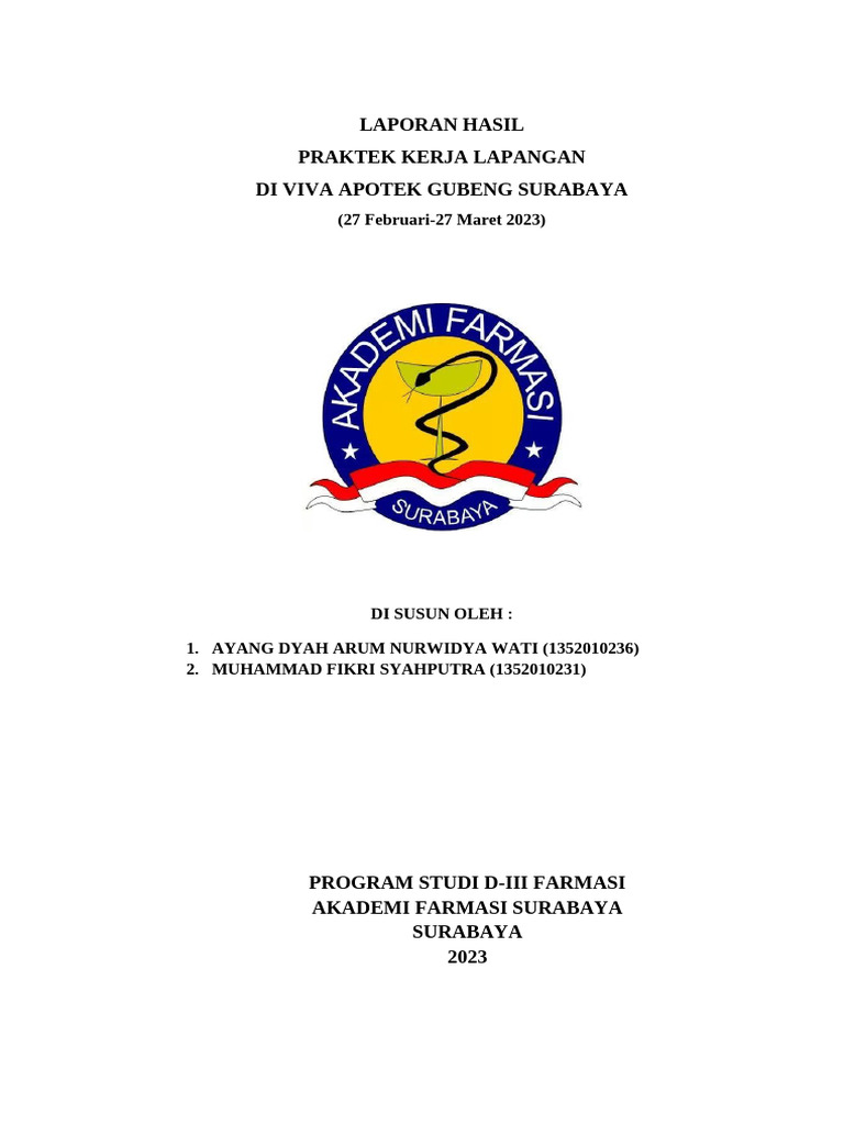 Laporan PKL Viva Apotek Gubeng | PDF