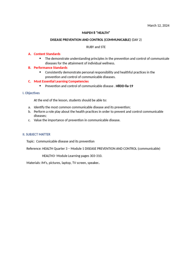 Communicable Disease Prevention Guide | PDF | Infection | Sexually ...