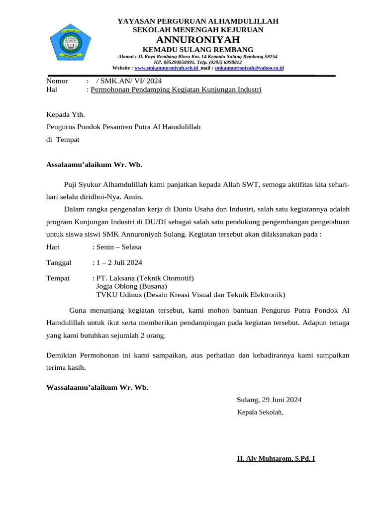 Surat Permohonan Pendamping | PDF