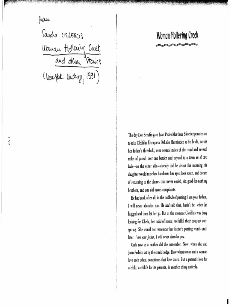 Cisneros-Woman Hollering Creek | PDF