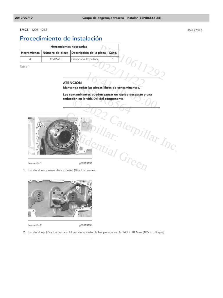 Procedimiento Engranaje | PDF | Engranaje | Máquinas