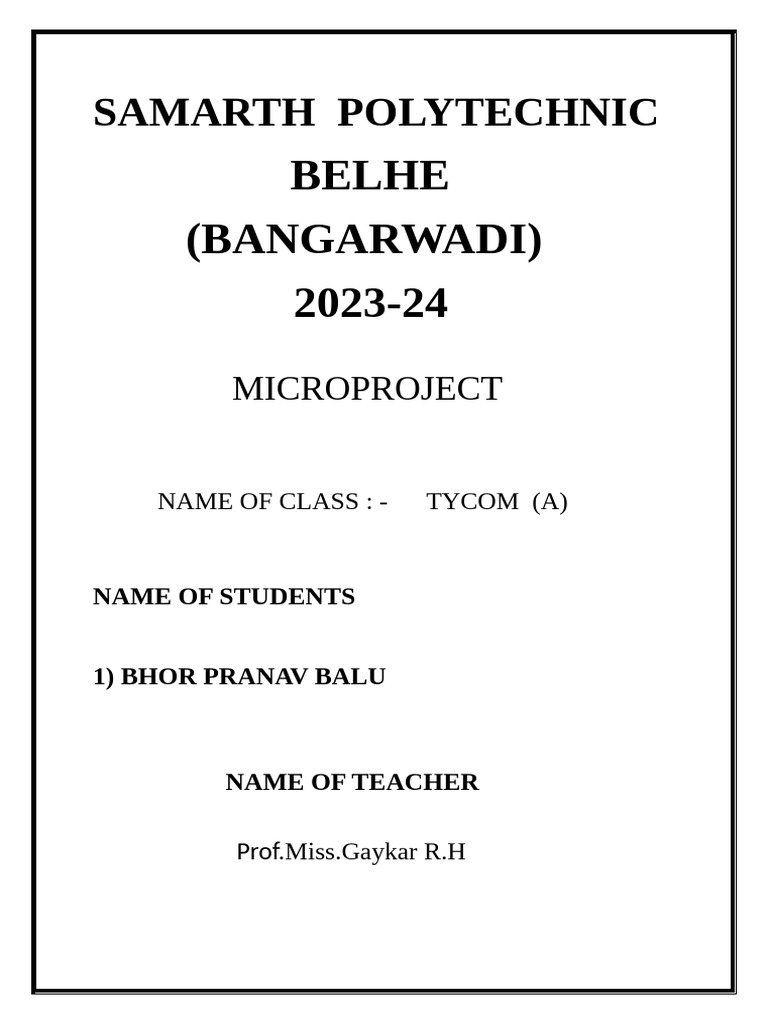 Samarth Polytechnic 1 | PDF