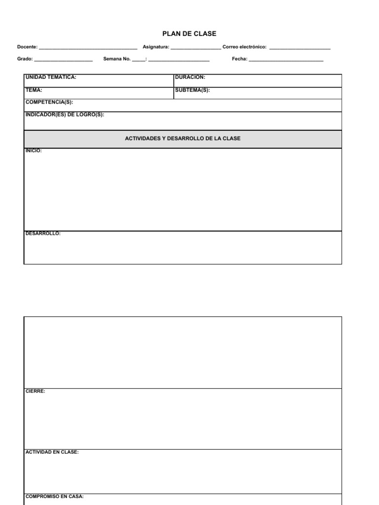 Plan de Clase | PDF