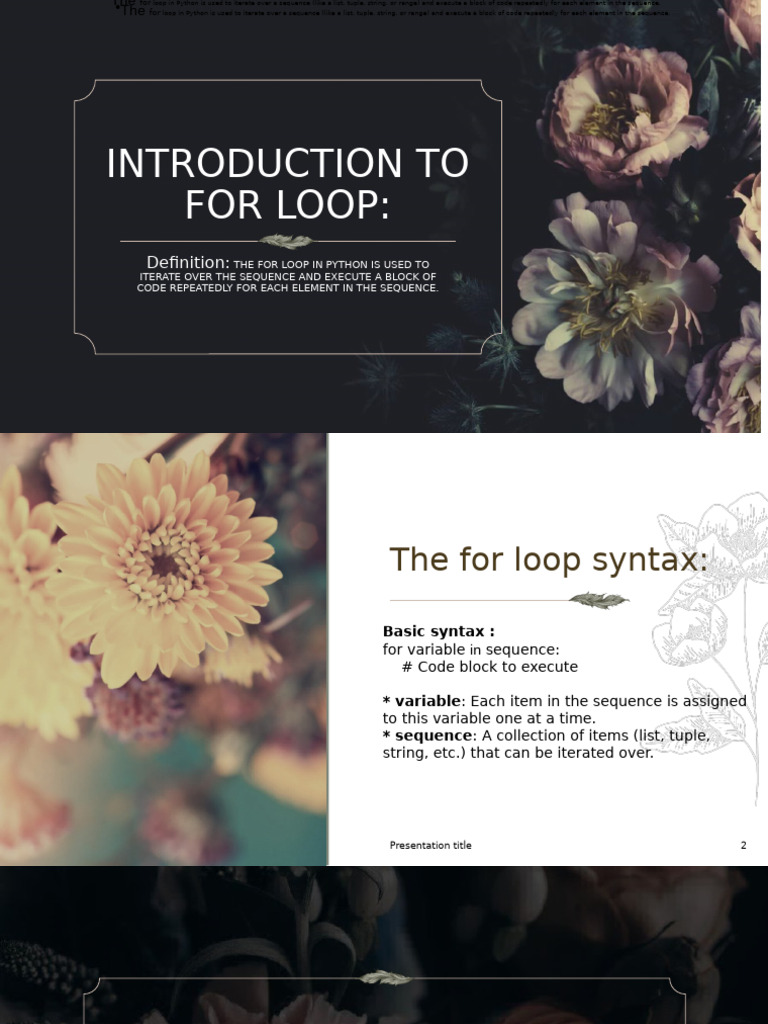 Python For Loop Basics Explained | PDF | Control Flow | Computing