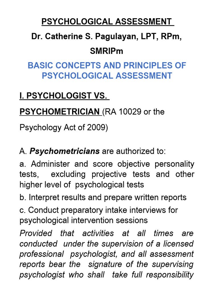 Psychological Assessment | PDF | Variance | Validity (Statistics)