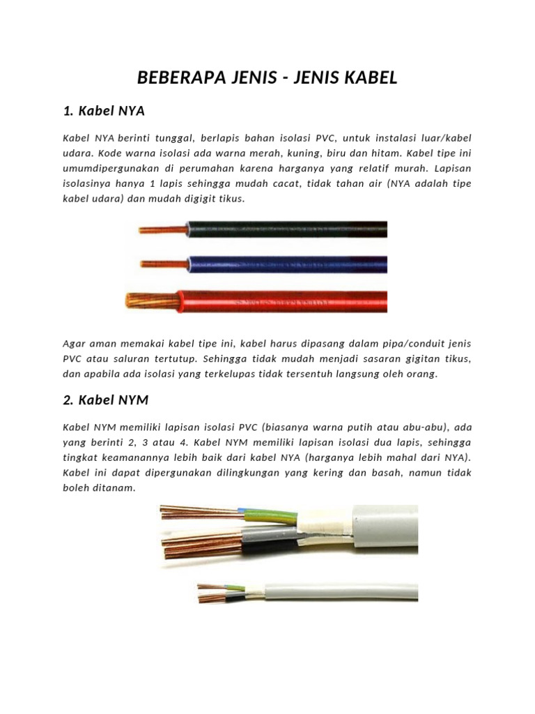 Beberapa Jenis Kabel | PDF