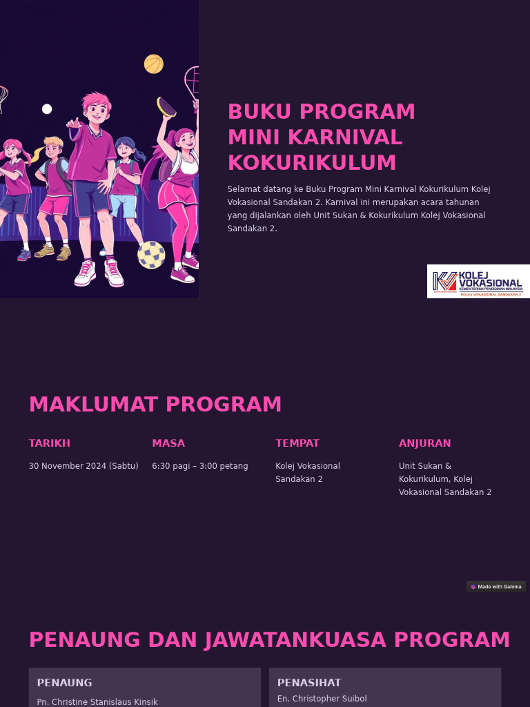Buku Program Mini Karnival Kokurikulum | PDF