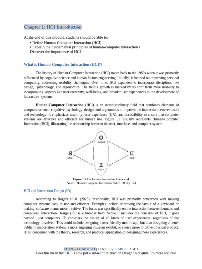 IT 321 Chapter 1 | PDF | Human–Computer Interaction | Operating System