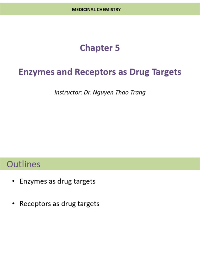 Chapter 5 - Enzymes and Receptors As Drug Targets | PDF | Enzyme Inhibitor | Receptor Antagonist