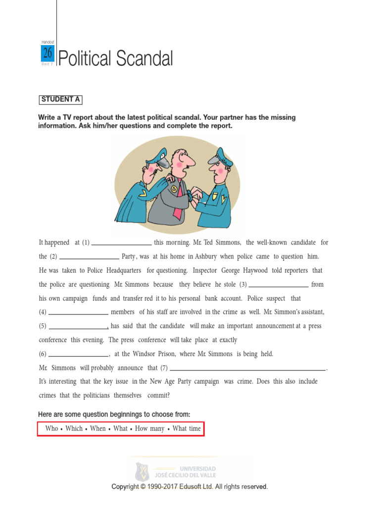 Document 07 Communicative Activity 07 Political Scandal | PDF