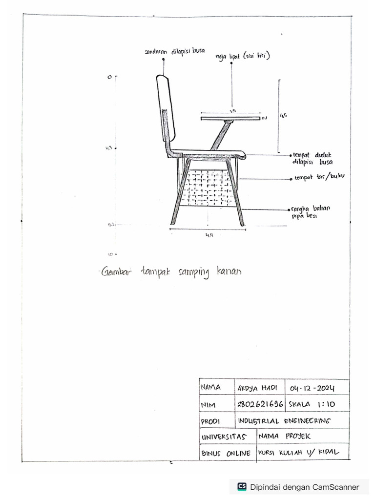 Hand Sketch Kursi Kuliah Kidal - Ardya Hadi | PDF