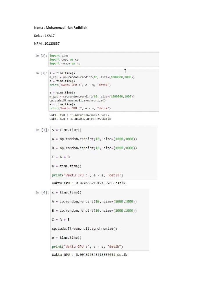 Logika dari Cupy terhadap Numpy | PDF