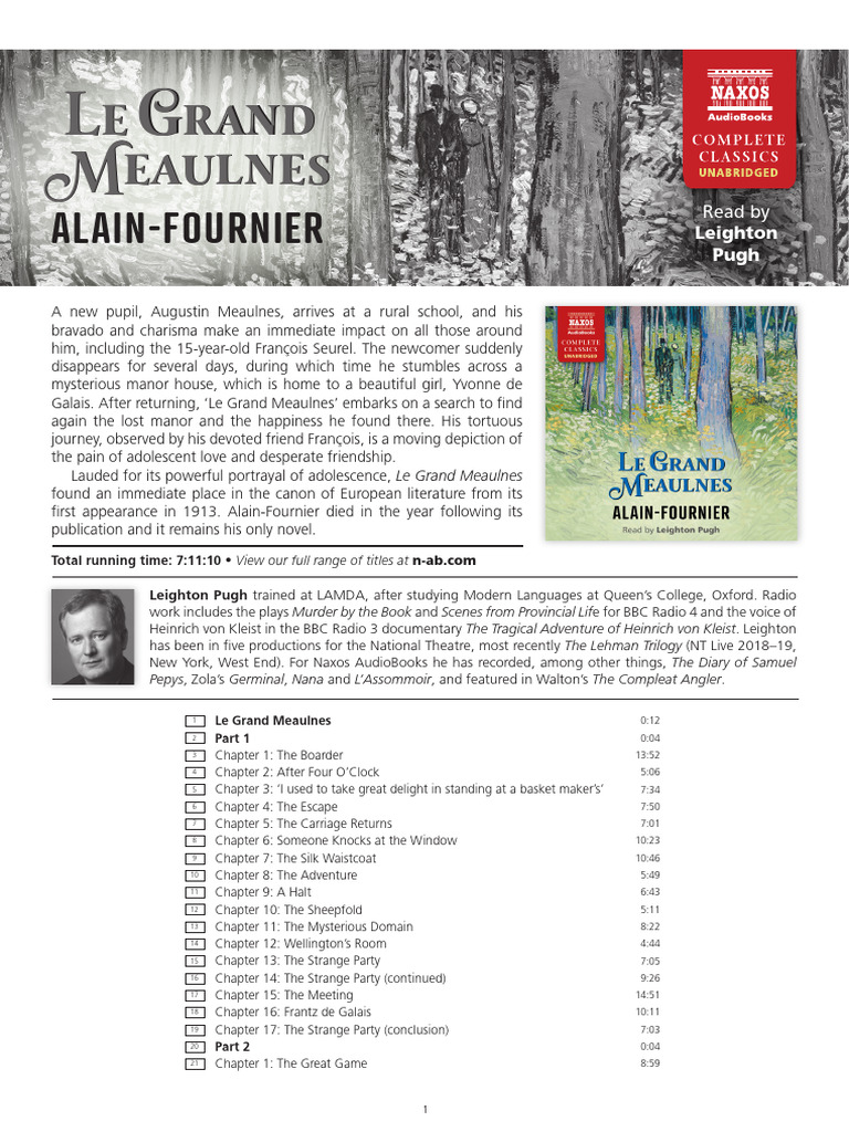 0582 Le Grand Meaulnes-Booklet | PDF | French Novels | French Language ...