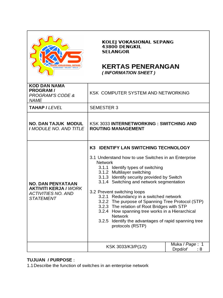 Nota Penerngan KSK 3033 - k3 | PDF