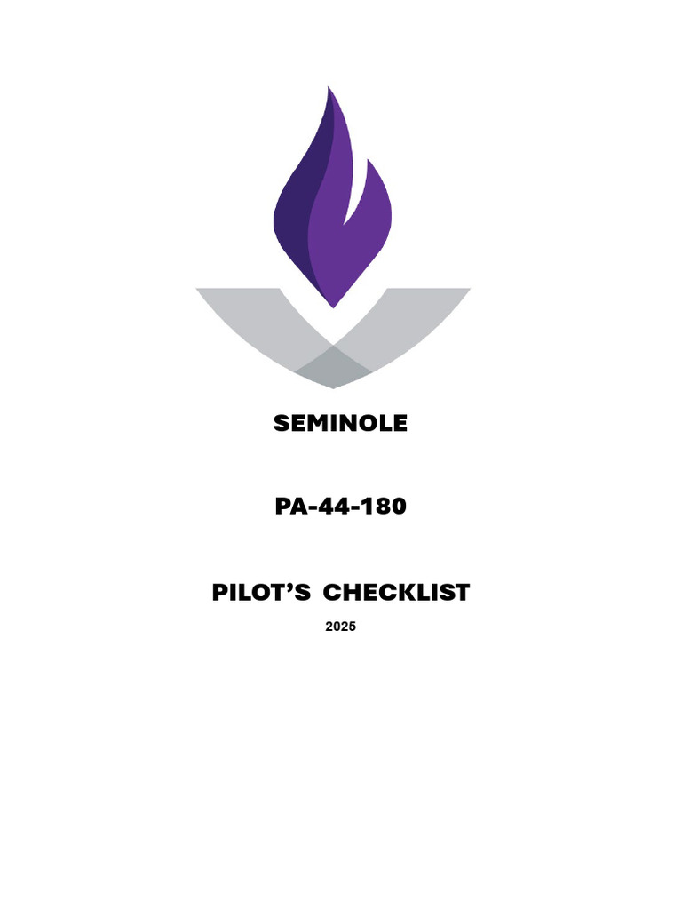 PA-44-180 Seminole Checklist | PDF | Aviation | Aircraft